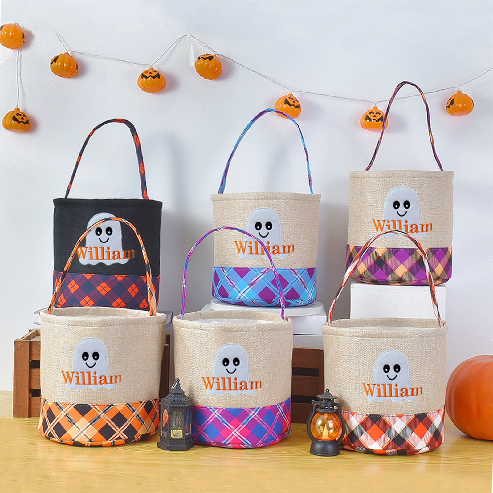 Boovnll Halloween Bucket Basket Bags, Horror & Novelty Trick or Treat ...
