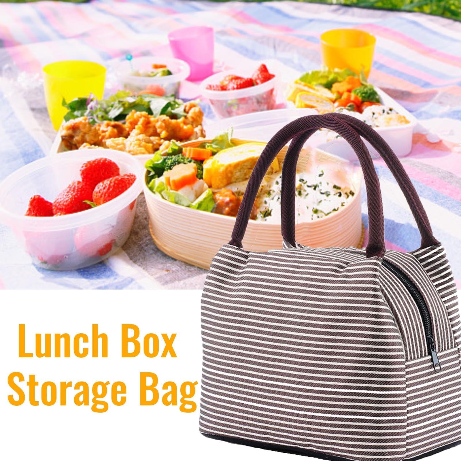 Boovnll Lunch Box for Women Reusable Portable Stripe Lunch Box Heat ...
