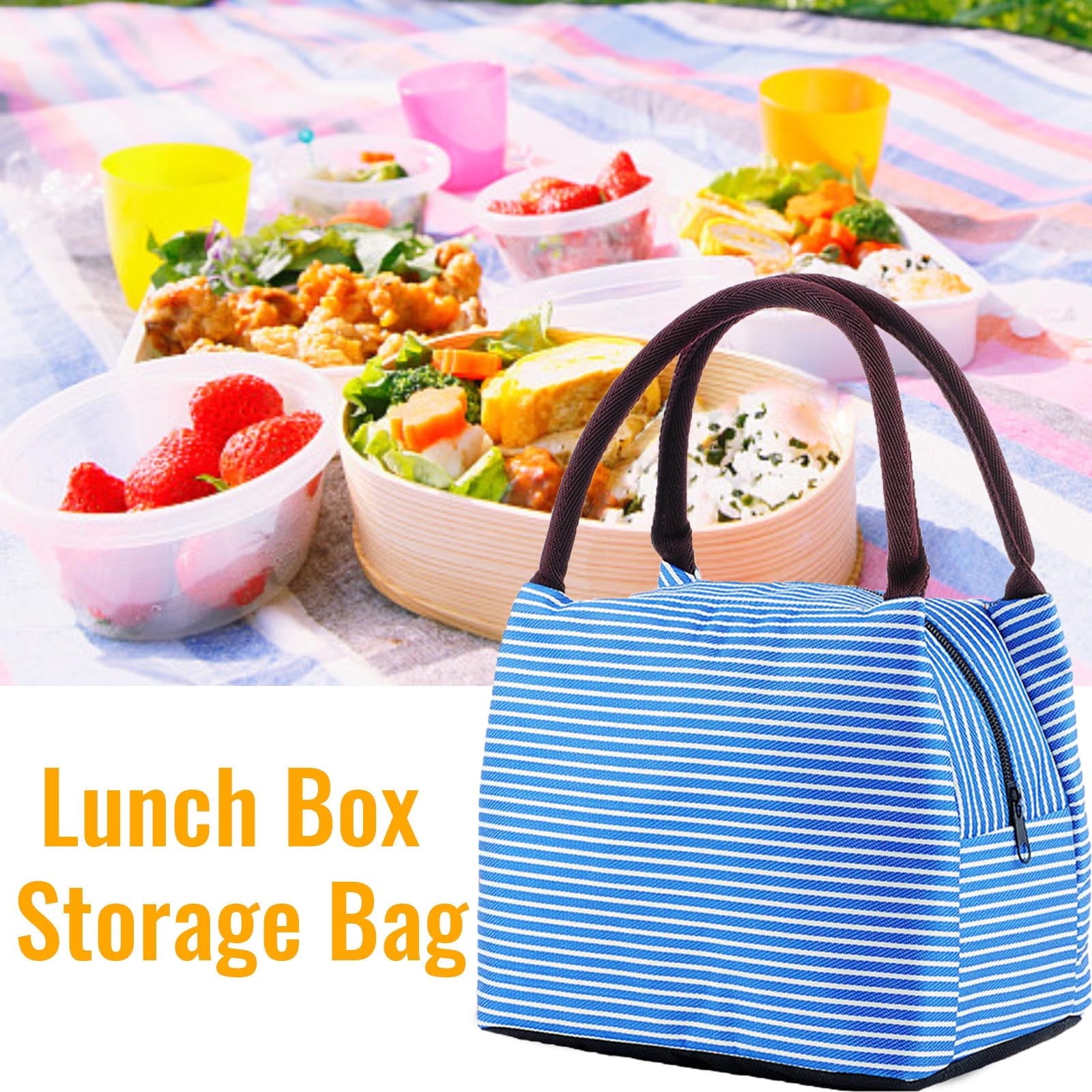Boovnll Lunch Box for Women Reusable Portable Stripe Lunch Box Heat ...