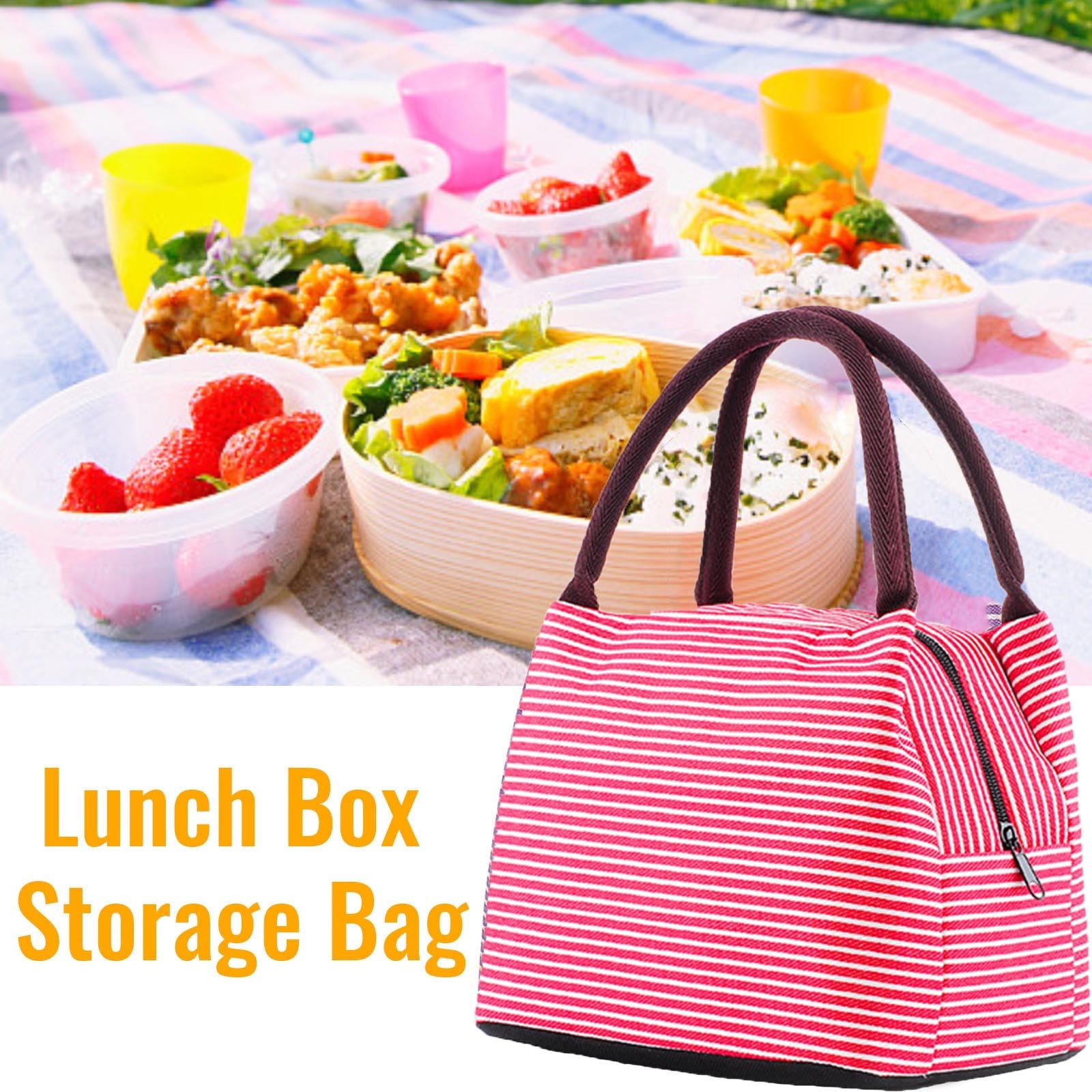 Boovnll Lunch Box for Women Reusable Portable Stripe Lunch Box Heat ...