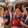 Boovnll Patriotic Stars Stems, Artificial White Blue Red Stars Stems ...