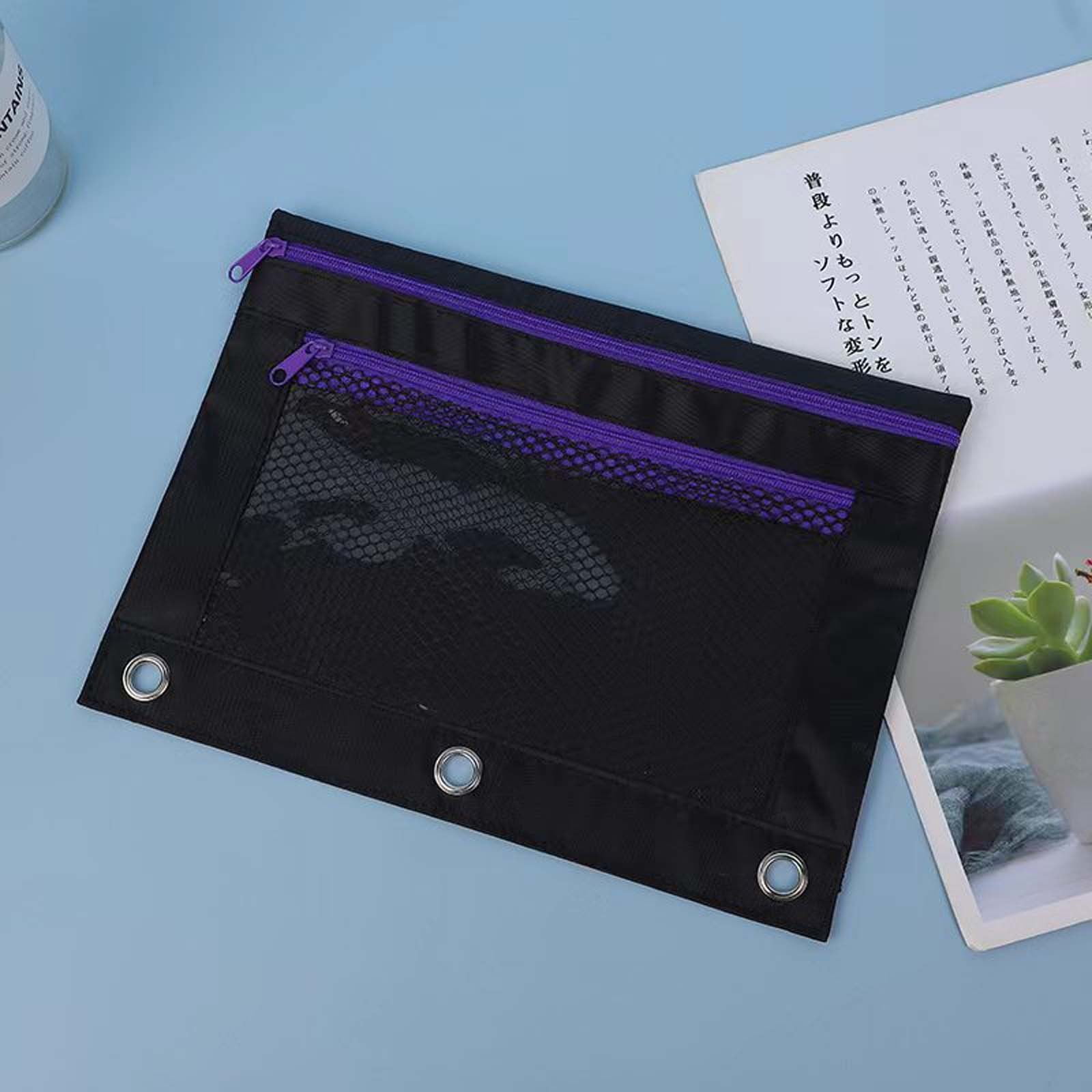 Boovnll Pencil Pouch, Large Capacity Transparent Mesh Binder Pouches ...