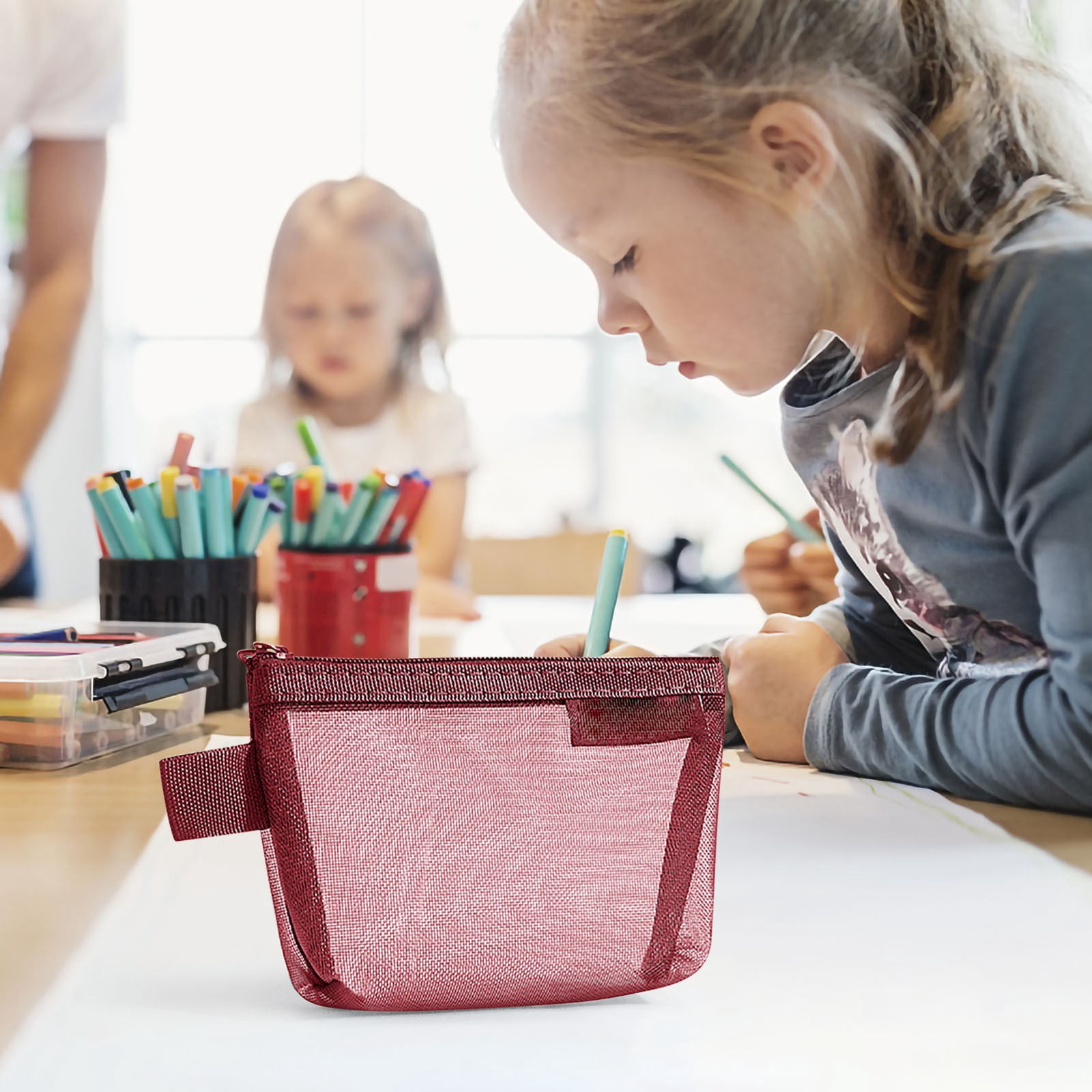 Boovnll Pencil Pouch Multifunction Large Capacity Transparent Mesh Coin ...