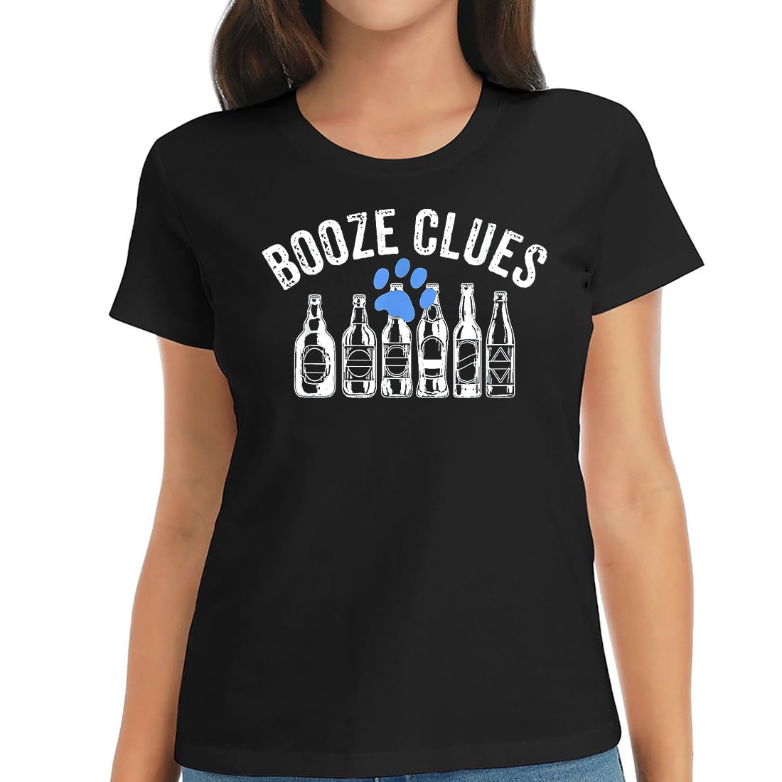 Booze Clues Funny Drinking Vintage Adult Humor T-Shirt - Walmart.com