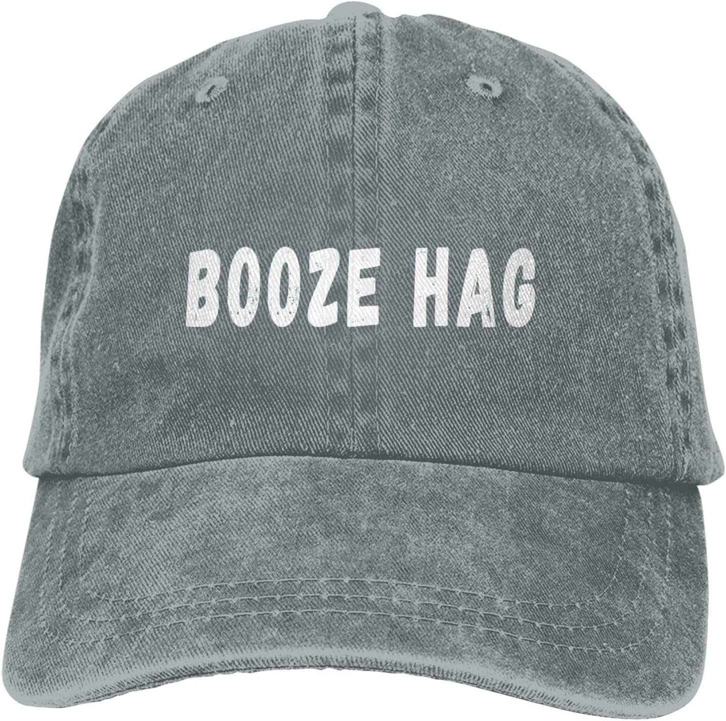 Booze Hag Funny Hat Adjustable Denim Baseball Cap Black Dad Hat Men ...