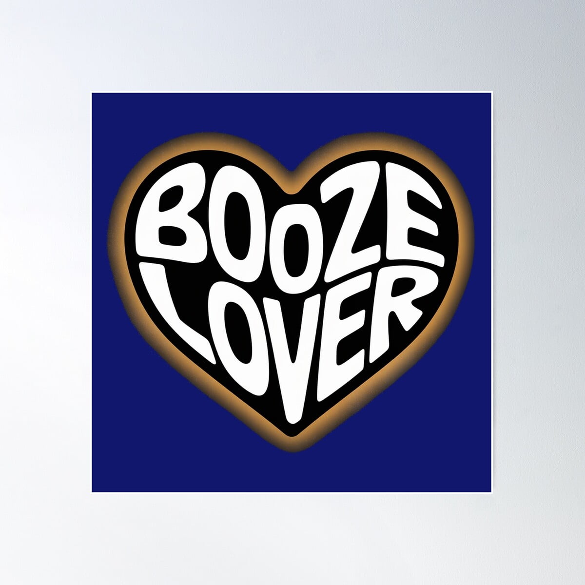 Booze Lover Heart Poster Wall Art, Modern Wall Decor For Living Room ...