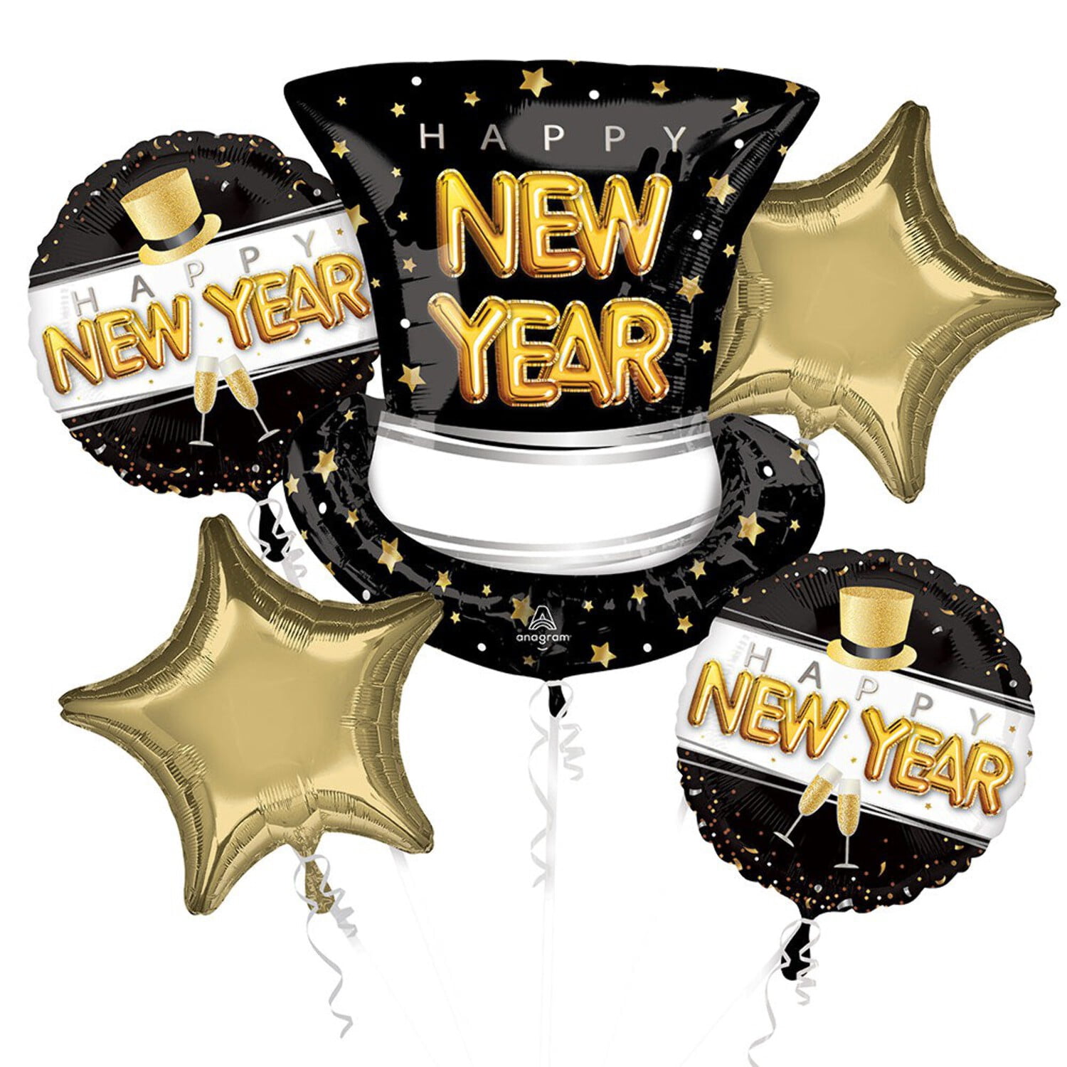 Bop Clink Cheers Balloon Bouquet (5 Pieces) - Party Supplies Decoration ...
