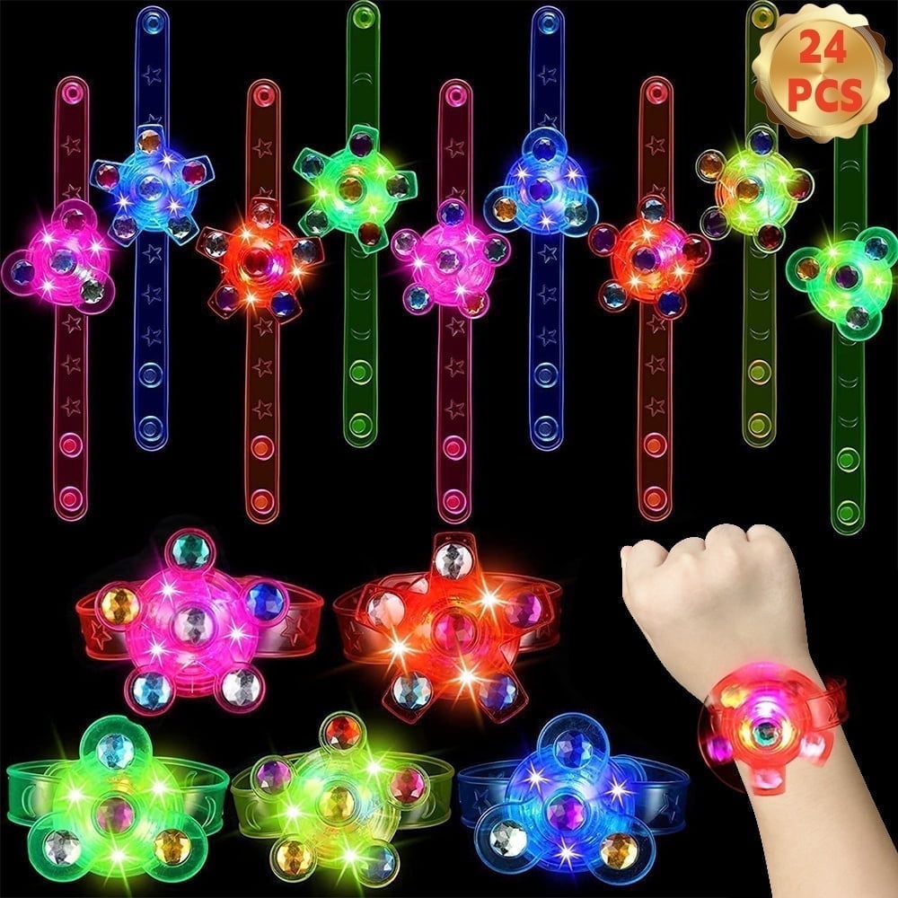 Bopika LED Light up Fidget Spinner Bracelets for Parties, Gifts, 24 ...