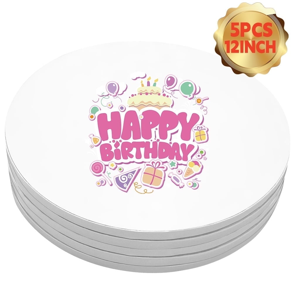 Bopika Round Cake Boards, Sturdy Corrugated Cardboard Cake Drums for ...