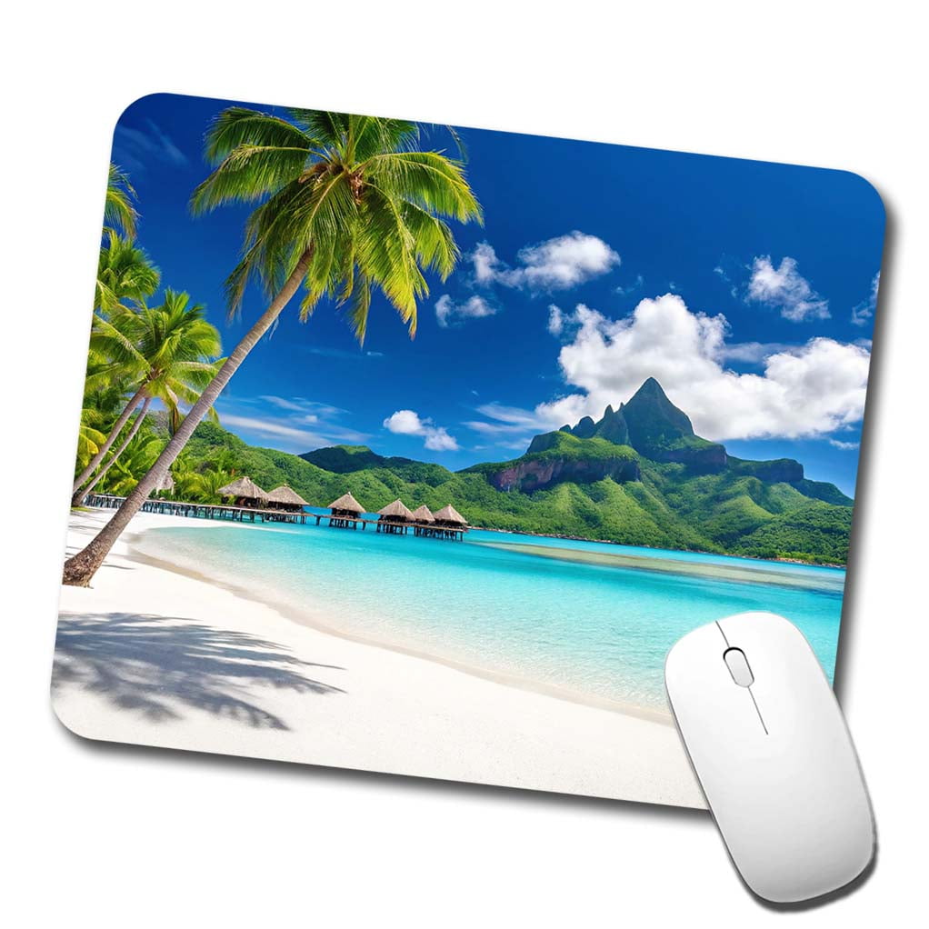 Bora Bora French Polynesia Bungalows Ocean Mouse Pad Low Profile Gaming ...