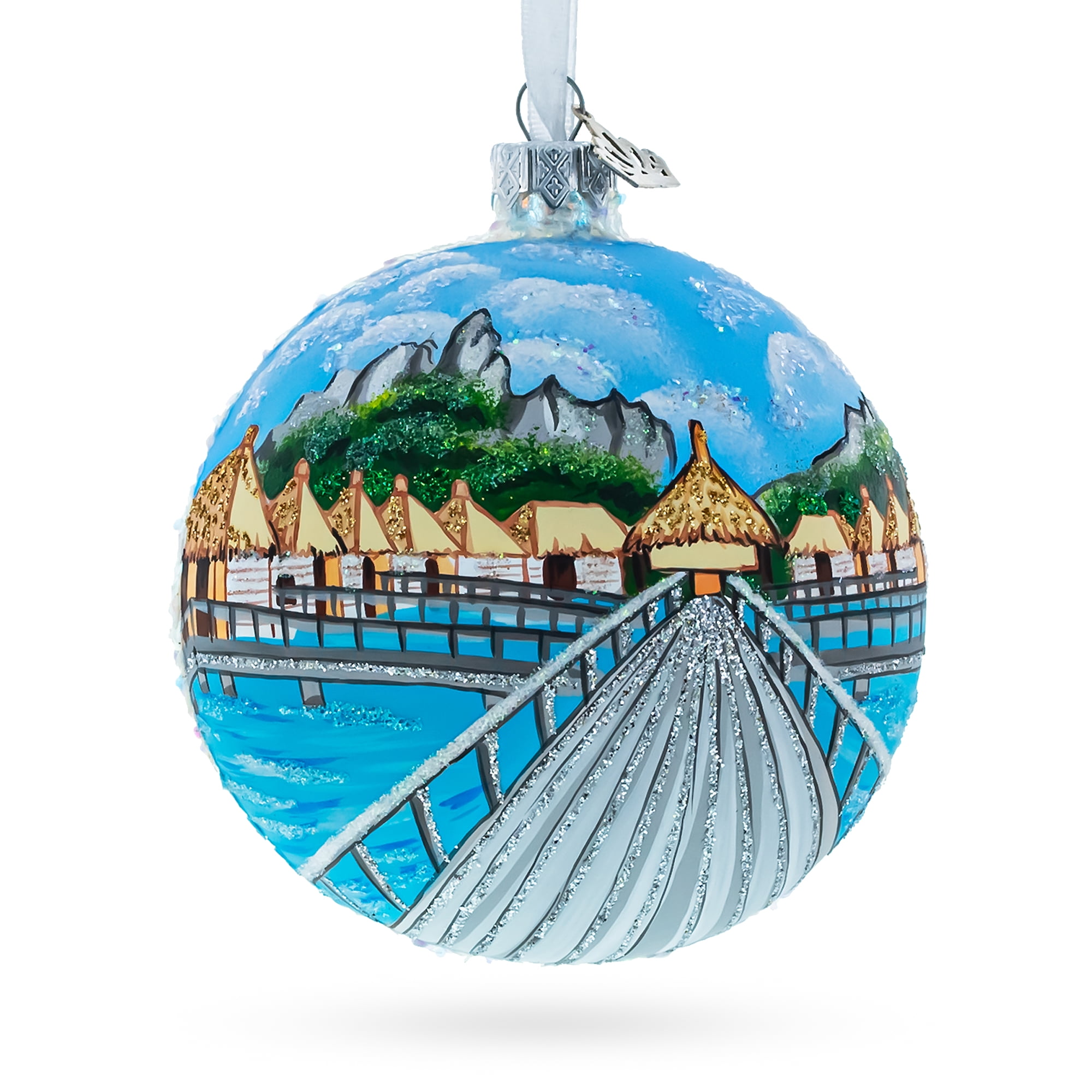 Bora Bora, French Polynesia Glass Ball Christmas Ornament 4 Inches ...