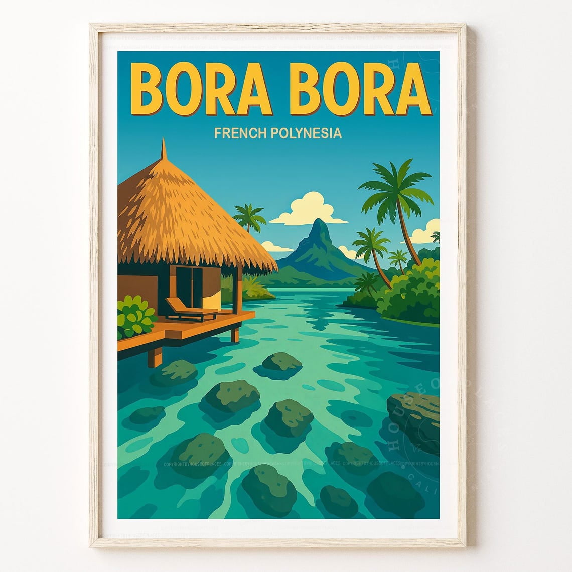 Bora Bora French Polynesia Travel Wall Art, Bora Bora Travel Print ...
