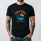 Bora Bora French Polynesia Vintage Island Sunset Design T Shirt Top,for ...
