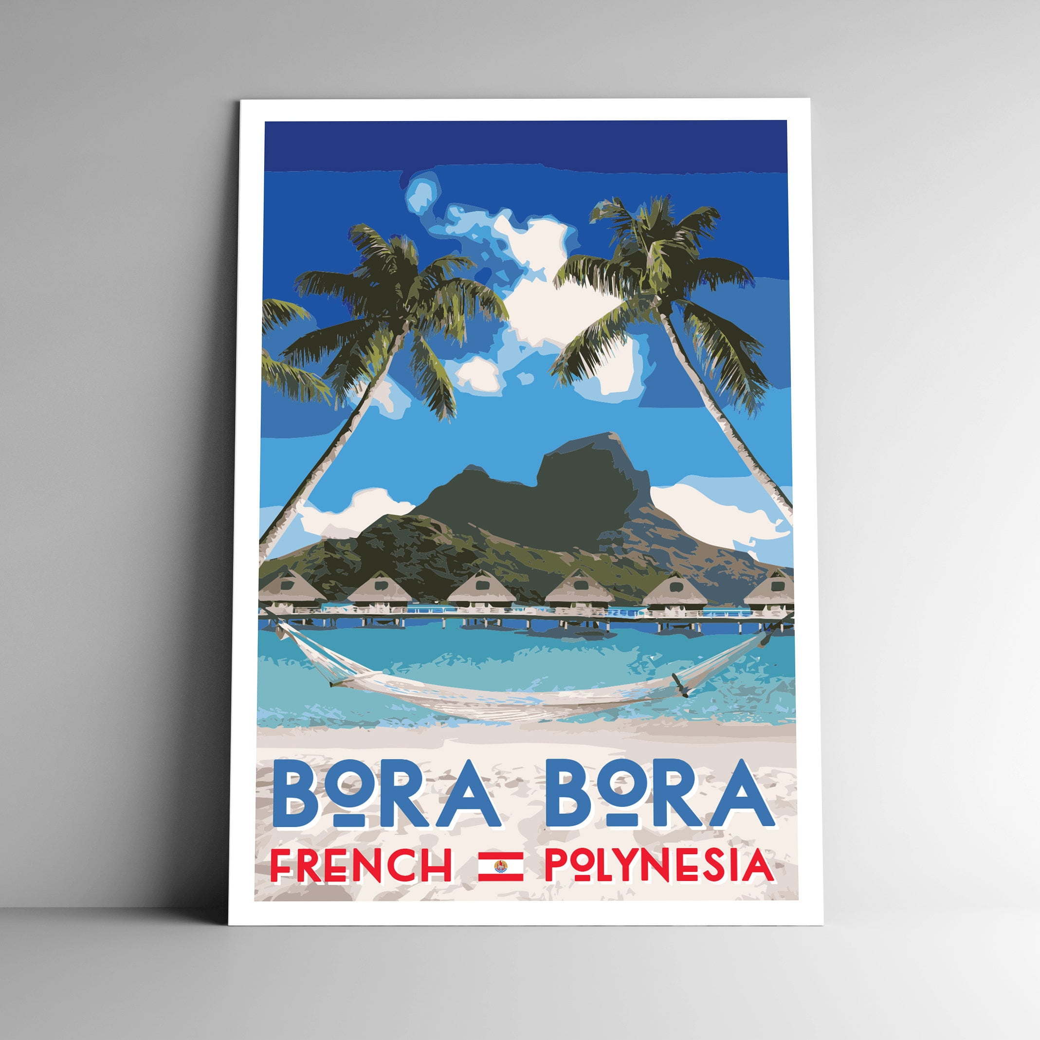 Bora Bora French Polynesia Vintage Travel Poster / Postcard WPA Style ...