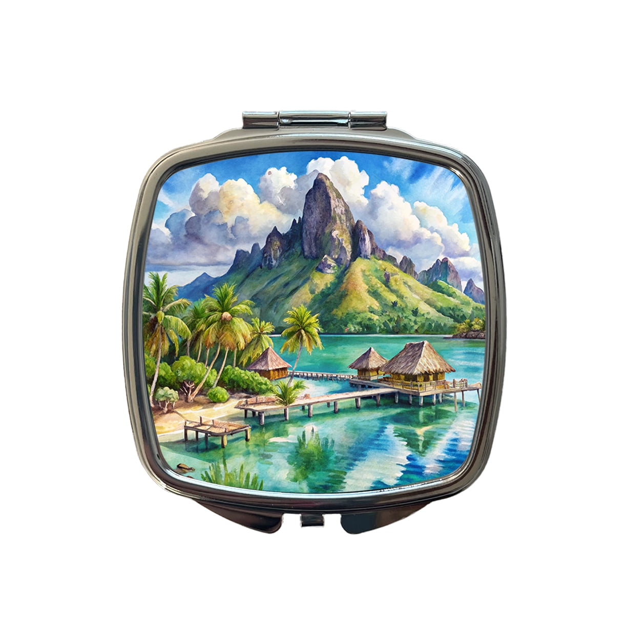 Bora Bora French Polynesia Watercolor Travel Makeup Handbag Purse Small ...