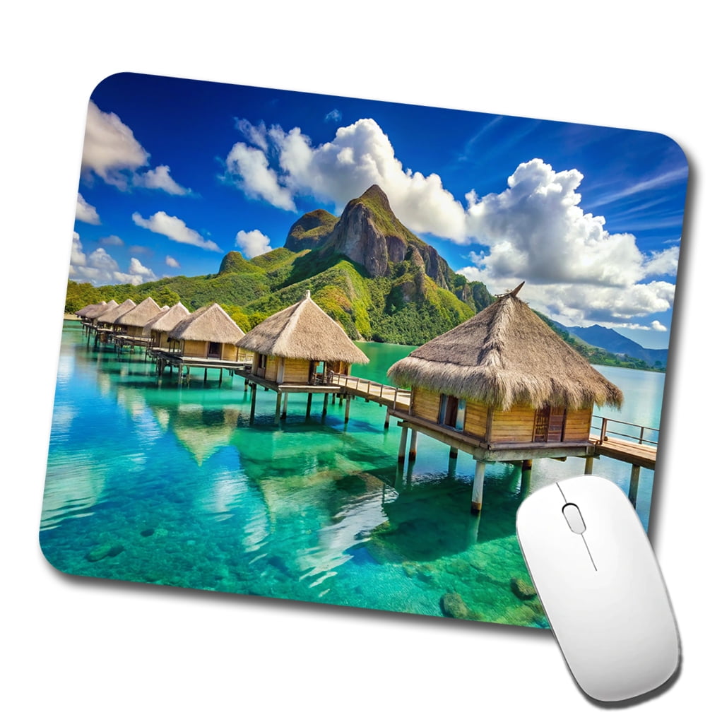 Bora Bora Huts On Water French Polynesia Mouse Pad Low Profile Gaming ...