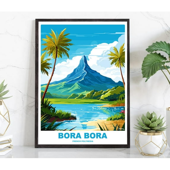 Bora Bora Print, Tropical Island Paradise, Giclée Wall Art Home Decor ...