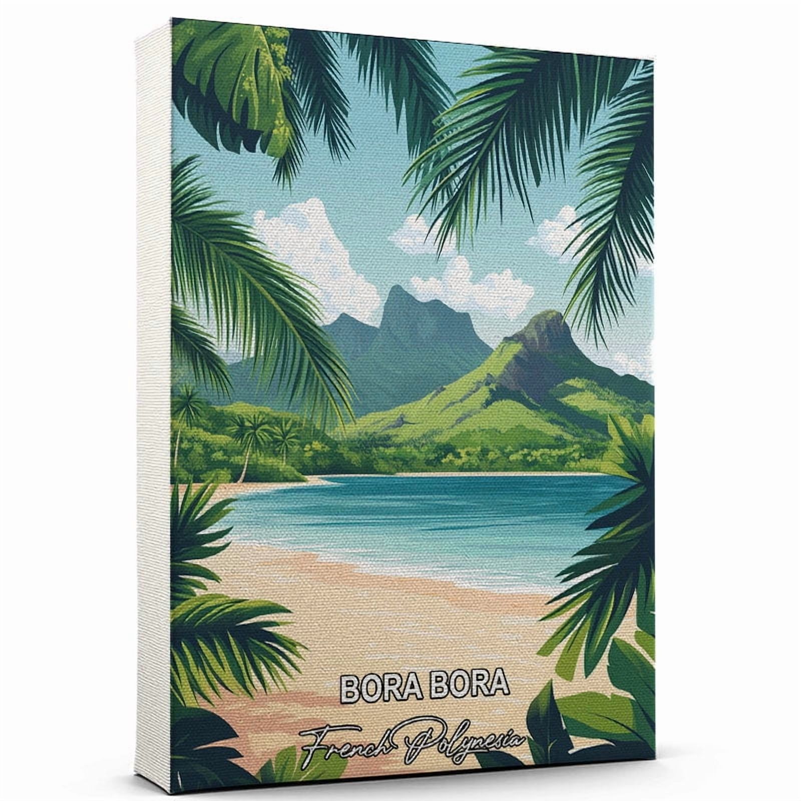 Bora Bora Travel Canvas Wall Art – French Polynesia Canvas – A Scenic ...