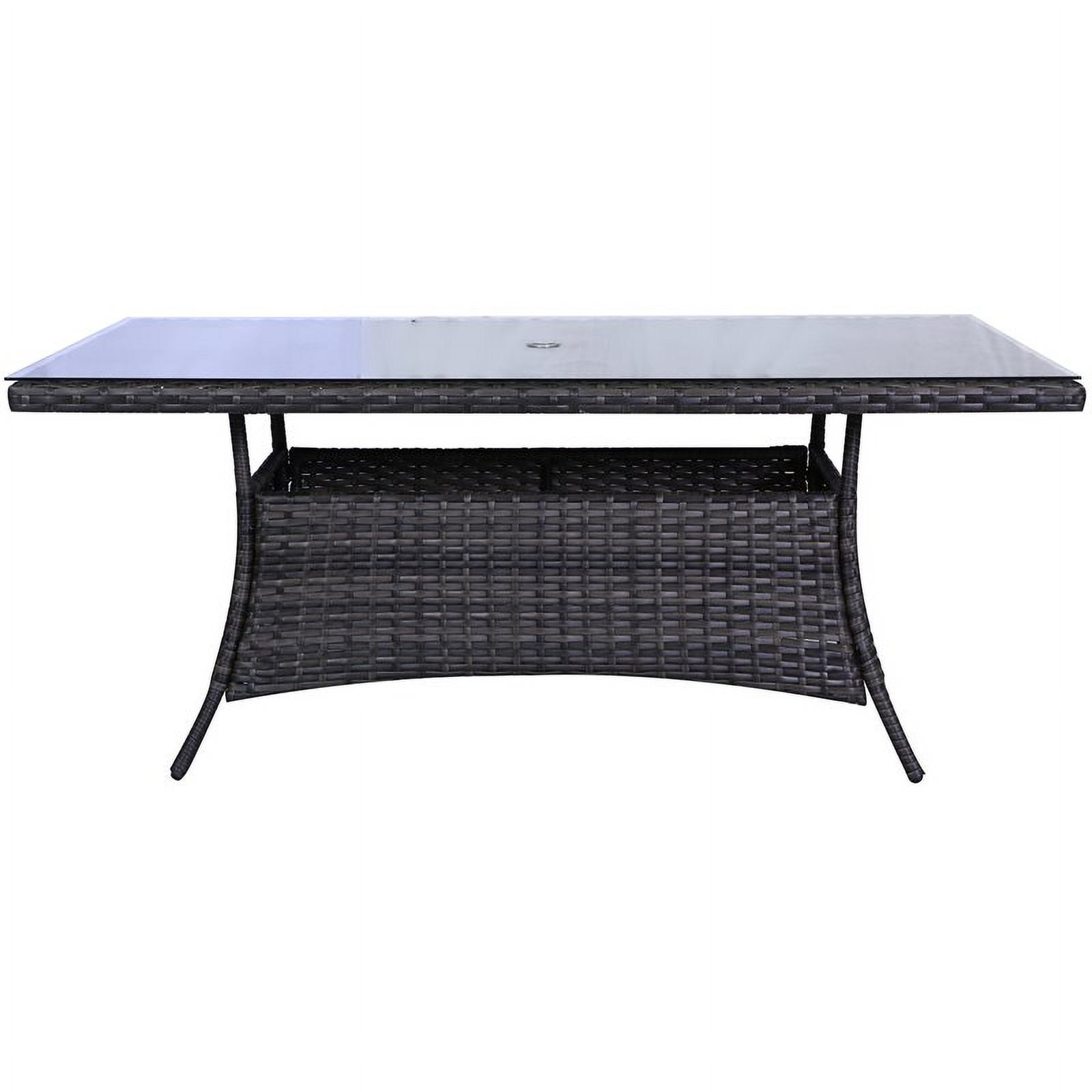 Bora Bora Two-Tone Wicker Rattan Dining Table with Glass Top - Walmart.com