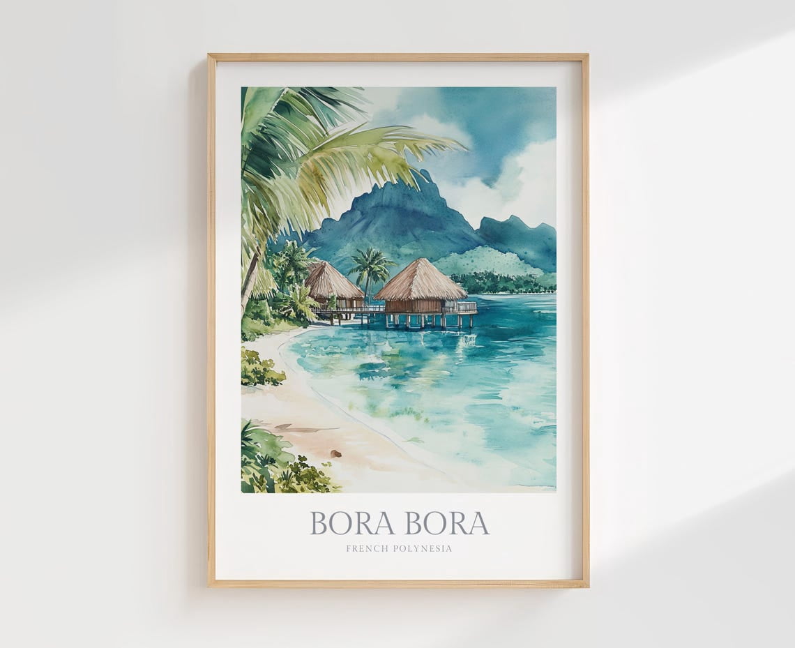 Bora Wall Art Poster Home Decor French Polynesia Poster, Unframed Size ...