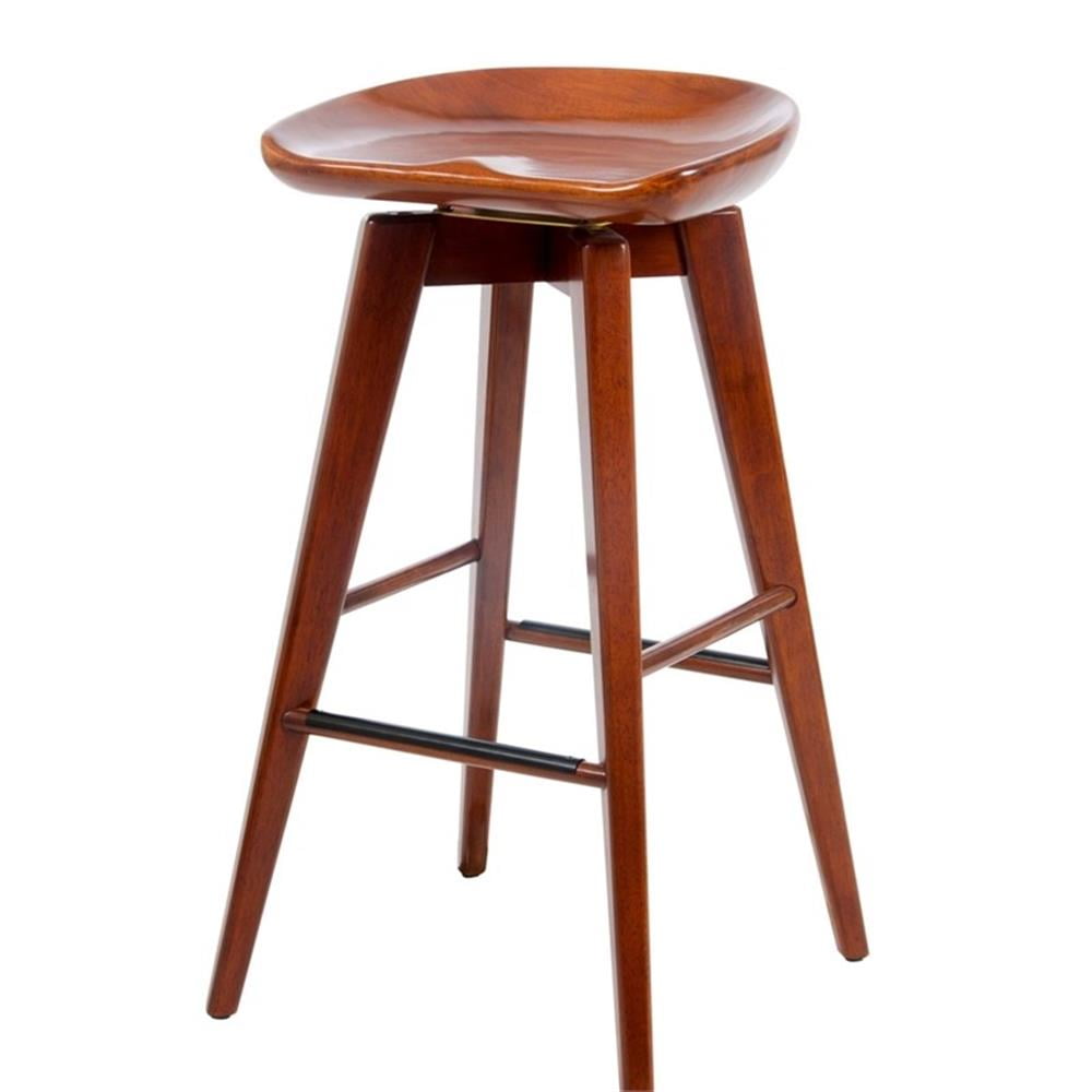 Boraam Bali Bar Height Backless Swivel Bar Stool - Walnut - Walmart.com