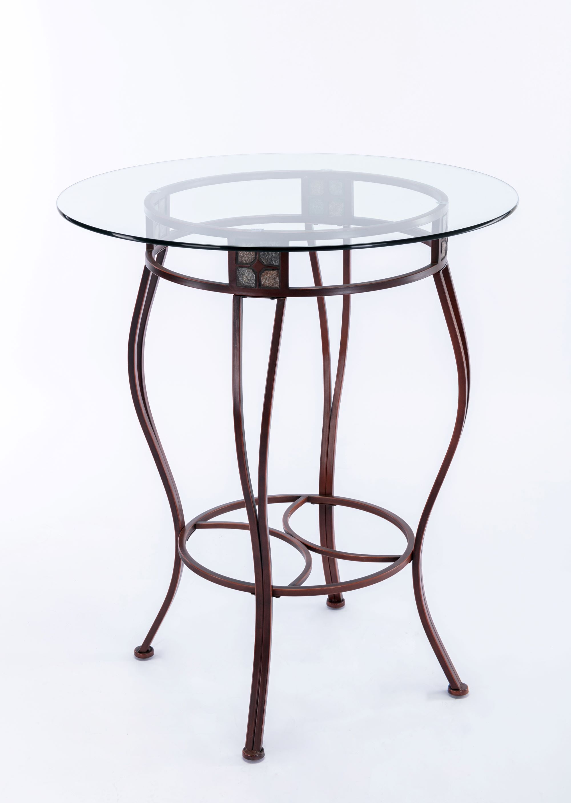 Boraam Beau Round Glass Top Pub Table in Bronze - Walmart.com