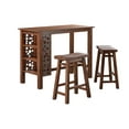 Boraam Brittany 3pc Rectangular Bar Table Set - Chestnut Wire-Brush ...