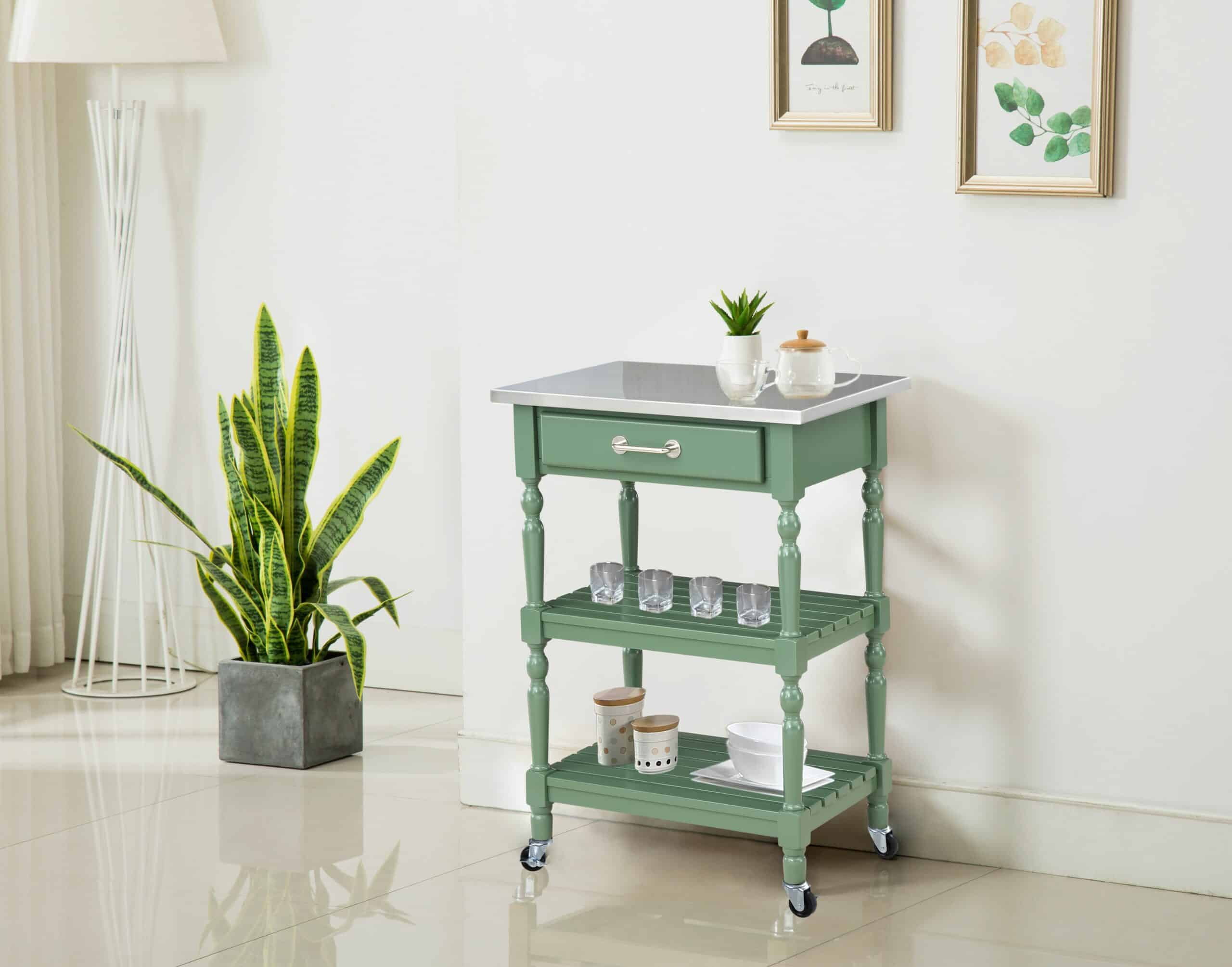 Carolina Kitchen Cart w/ Stainless Steel Top - Walmart.com