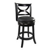 Boraam Bristol Swivel Wood Counter Stool, Black Finish, 24in High Back ...