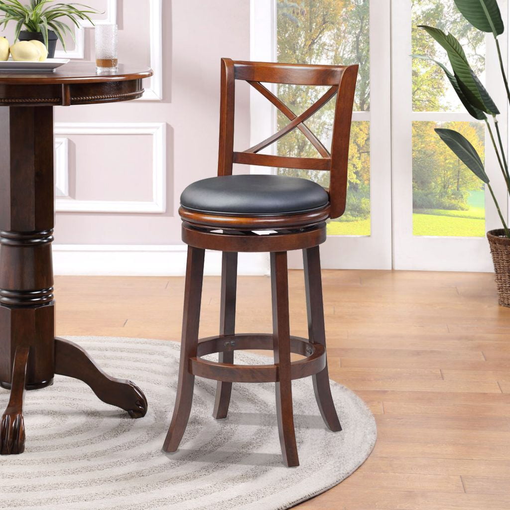 Boraam Georgia Swivel Bar Stool 29", Cappuccino - Walmart.com