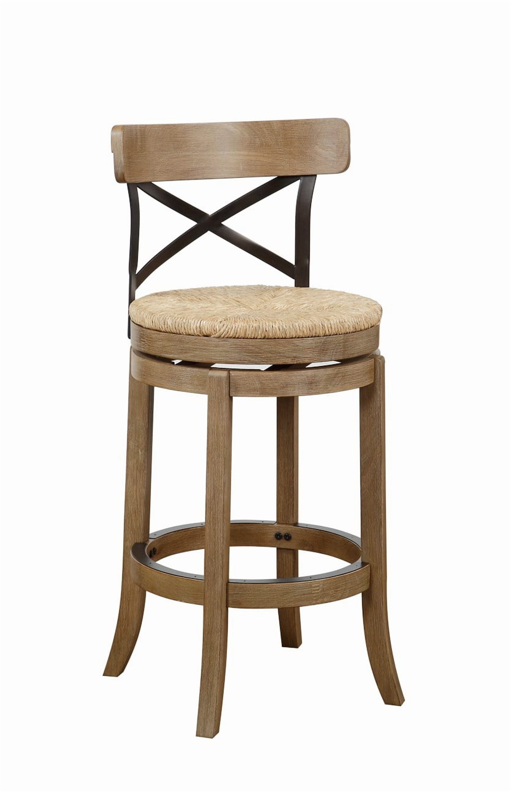 Boraam Myrtle 29in. X-Back Swivel Wood Bar Stool, Wheat Wire-Brush ...