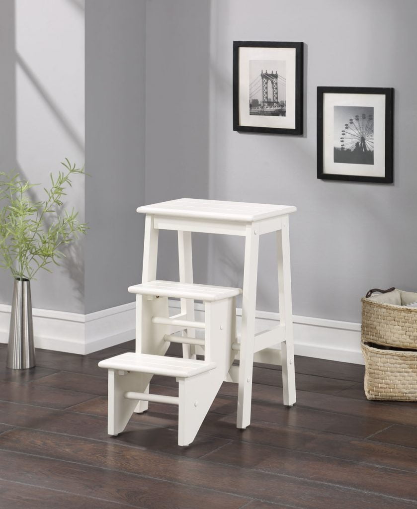 Boraam Niko Folding 24 Inch 3-Tier Step Stool with Rubberwood ...