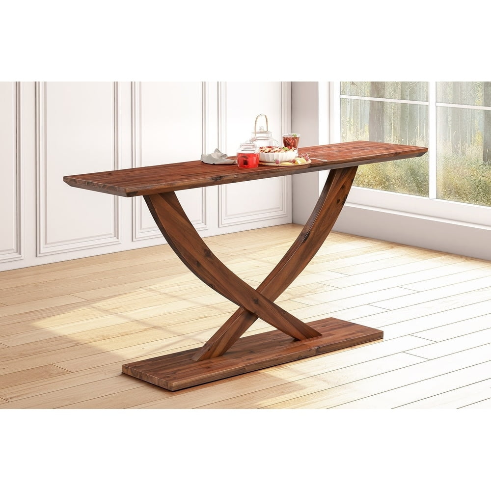 Boraam Rasmus Acacia Wood Console Table With Chestnut Wire-Brush Finish ...