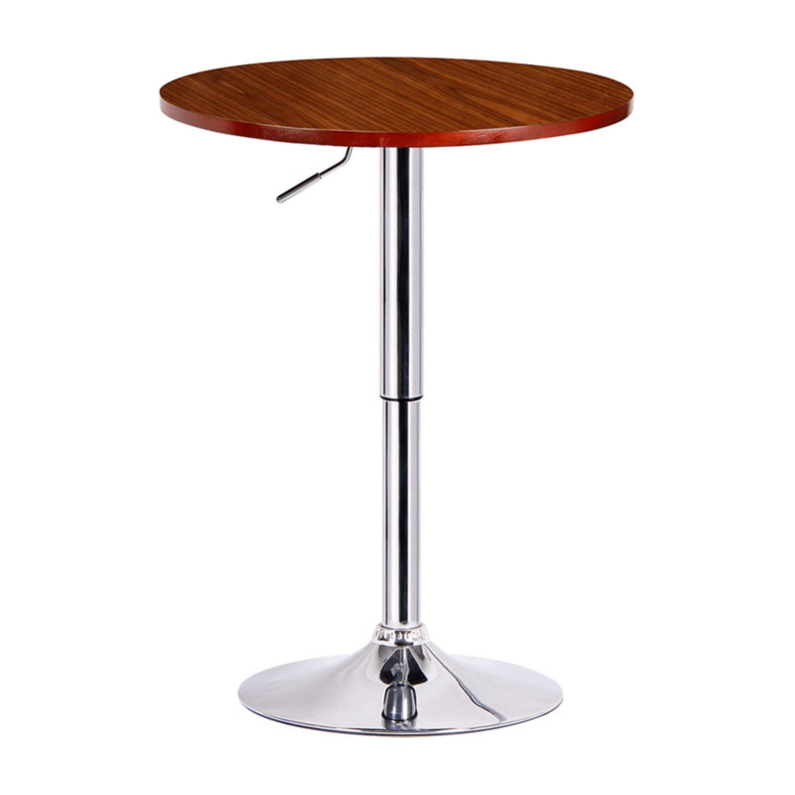 Boraam Runda Adjustable Round TopWood Finish with Metal Stand Pub Table ...
