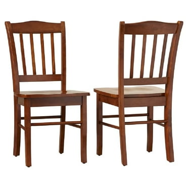 Winsome Wood Benjamin Dining Seat, 2-PC Ladder-Back Chairs Set, Walnut ...