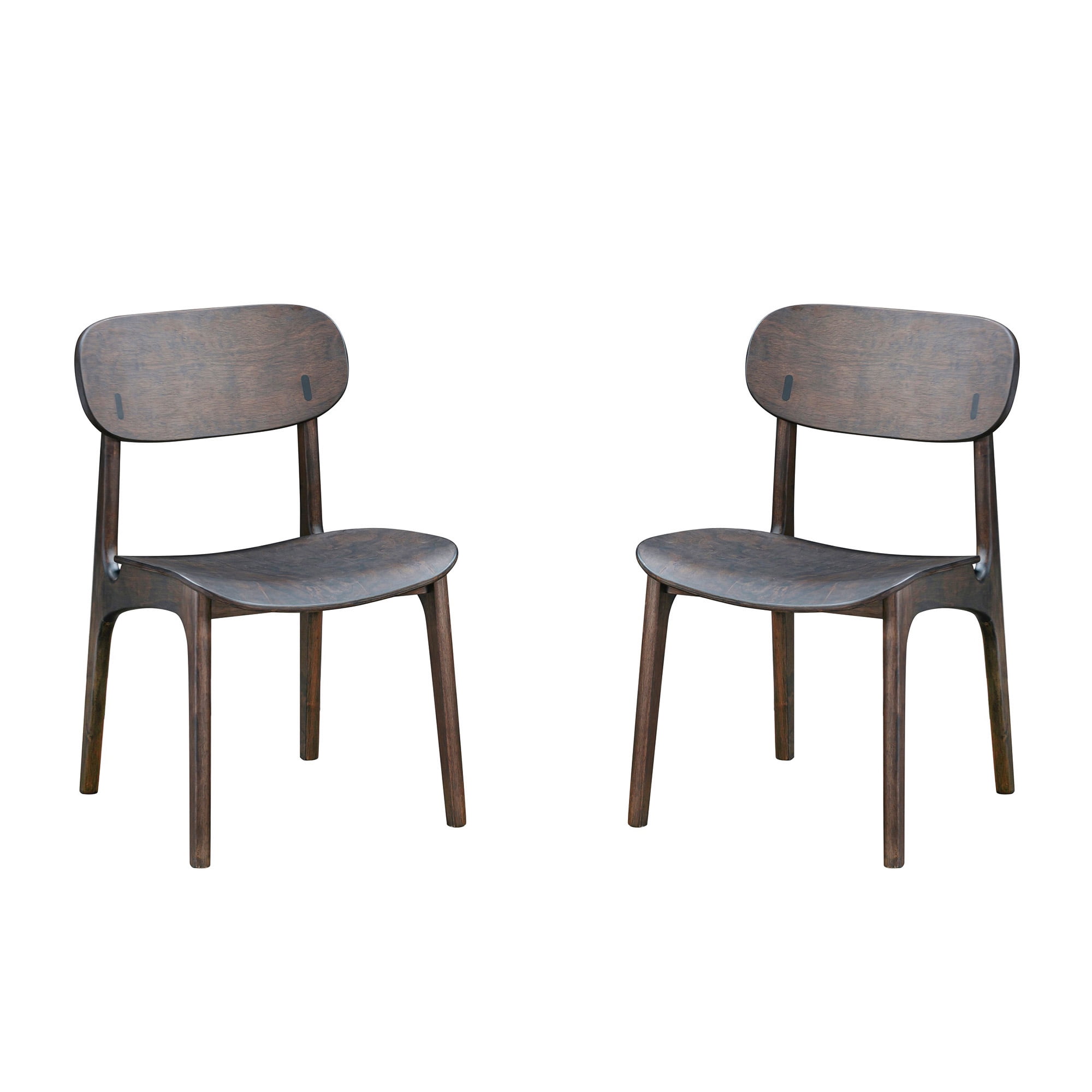 Boraam Wood Solvang Dining Chair in Carbonite Brown Finish (Set of 2 ...