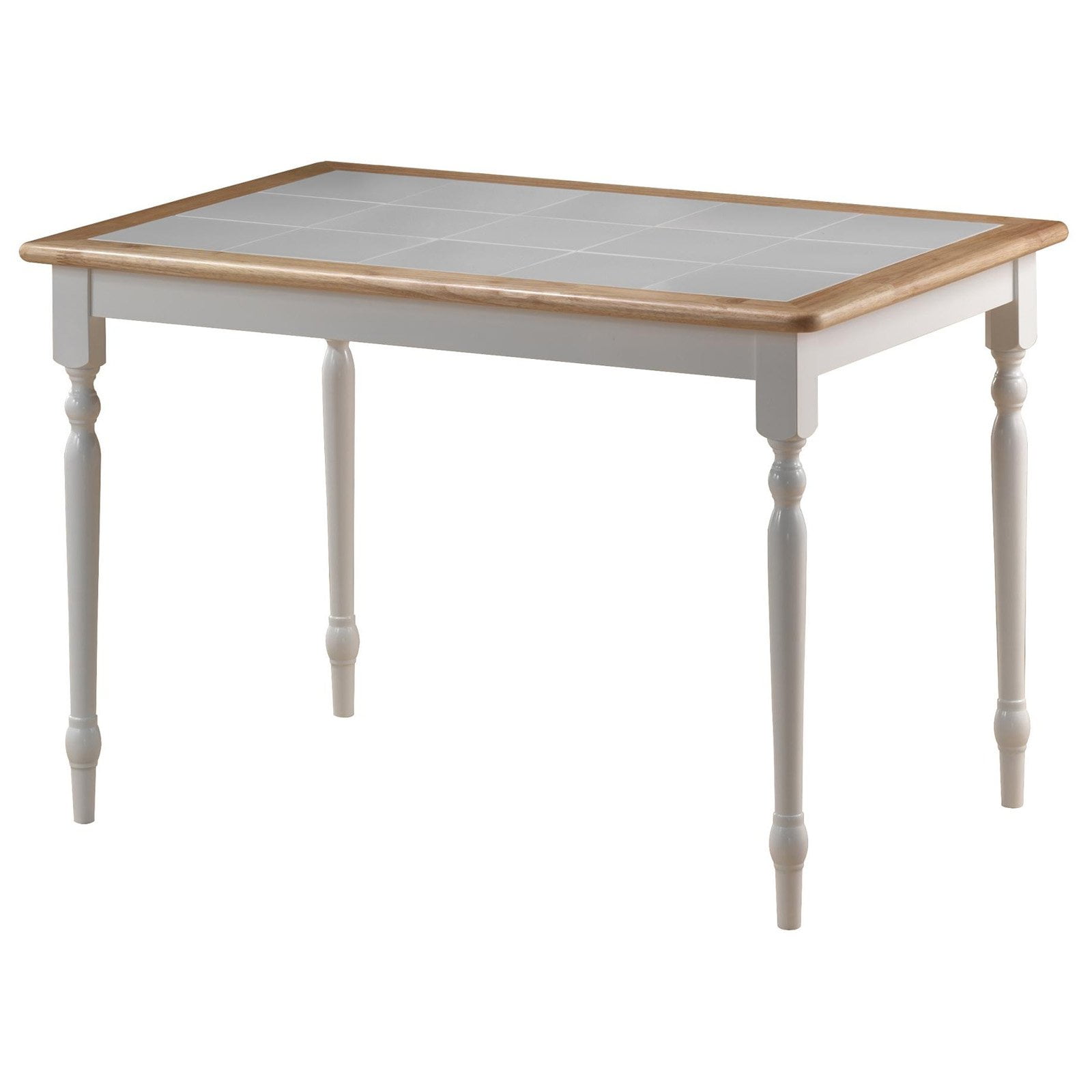 Boraam Tile Top Dining Table, White / Natural - Walmart.com