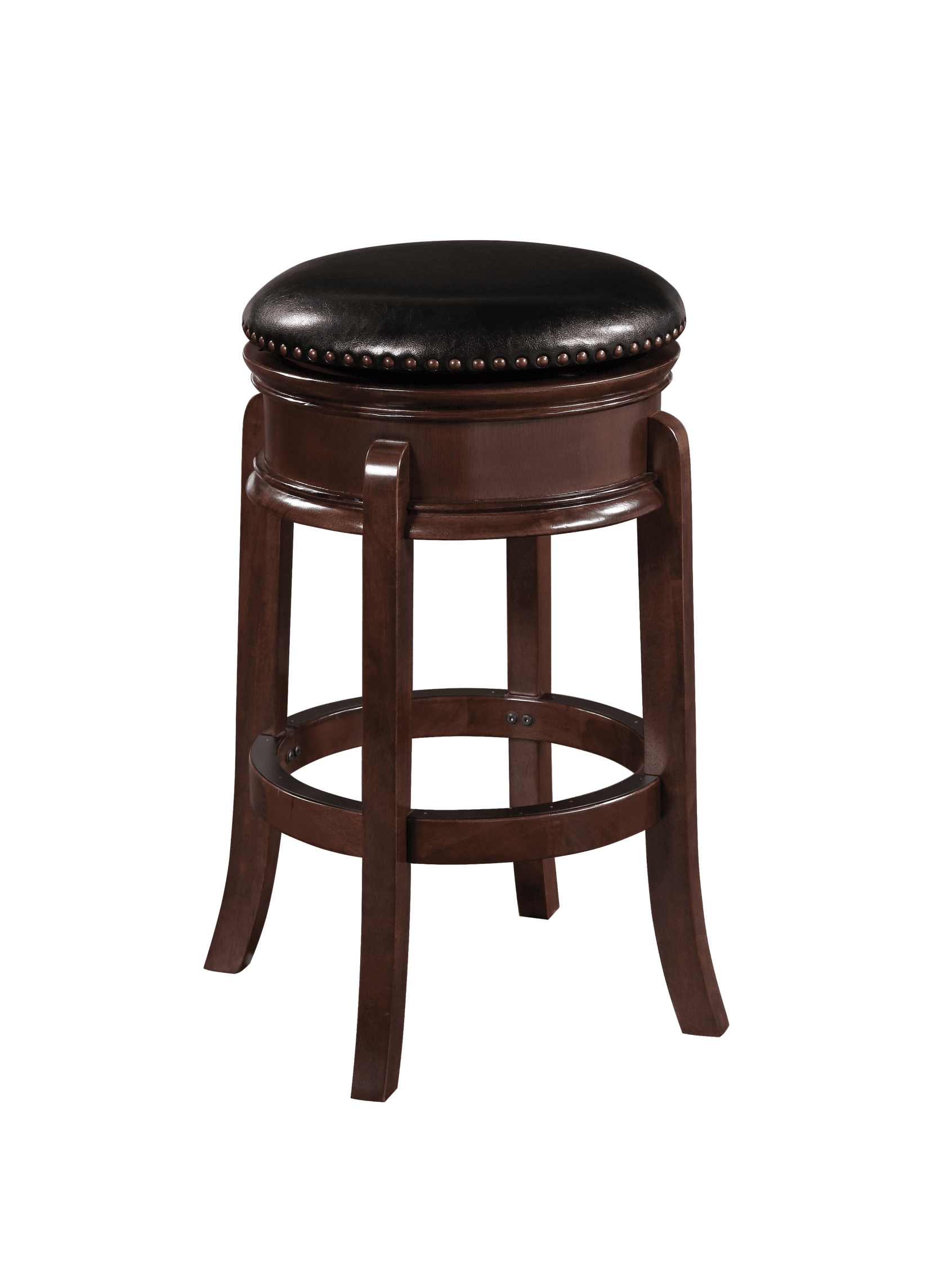 Boraam Hamilton Bar Height Backless Swivel Wood Barstool - Cappuccino ...