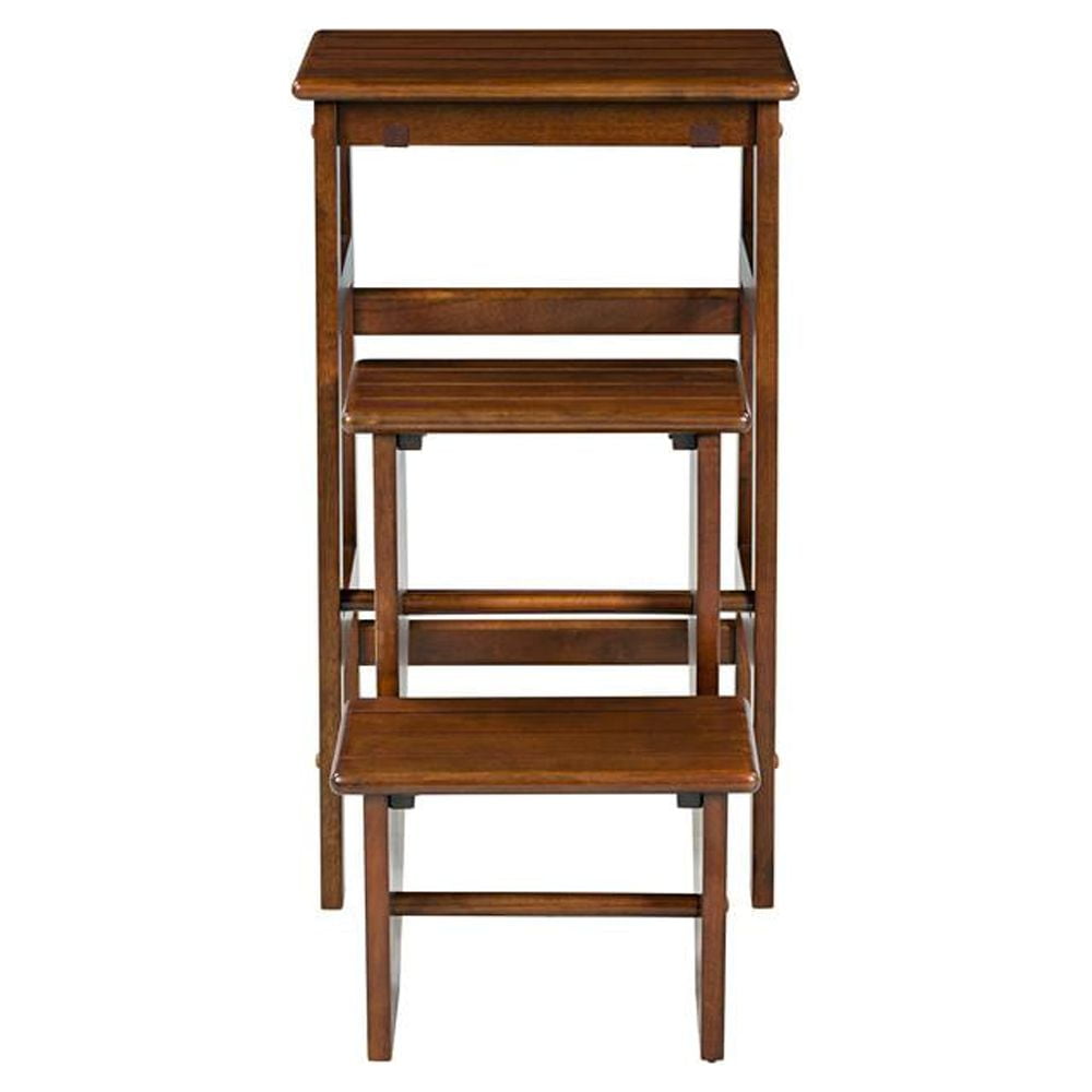 Boraam Niko 3-Tier Folding Wooden Kitchen Seat, 30" Tall Step Stool ...
