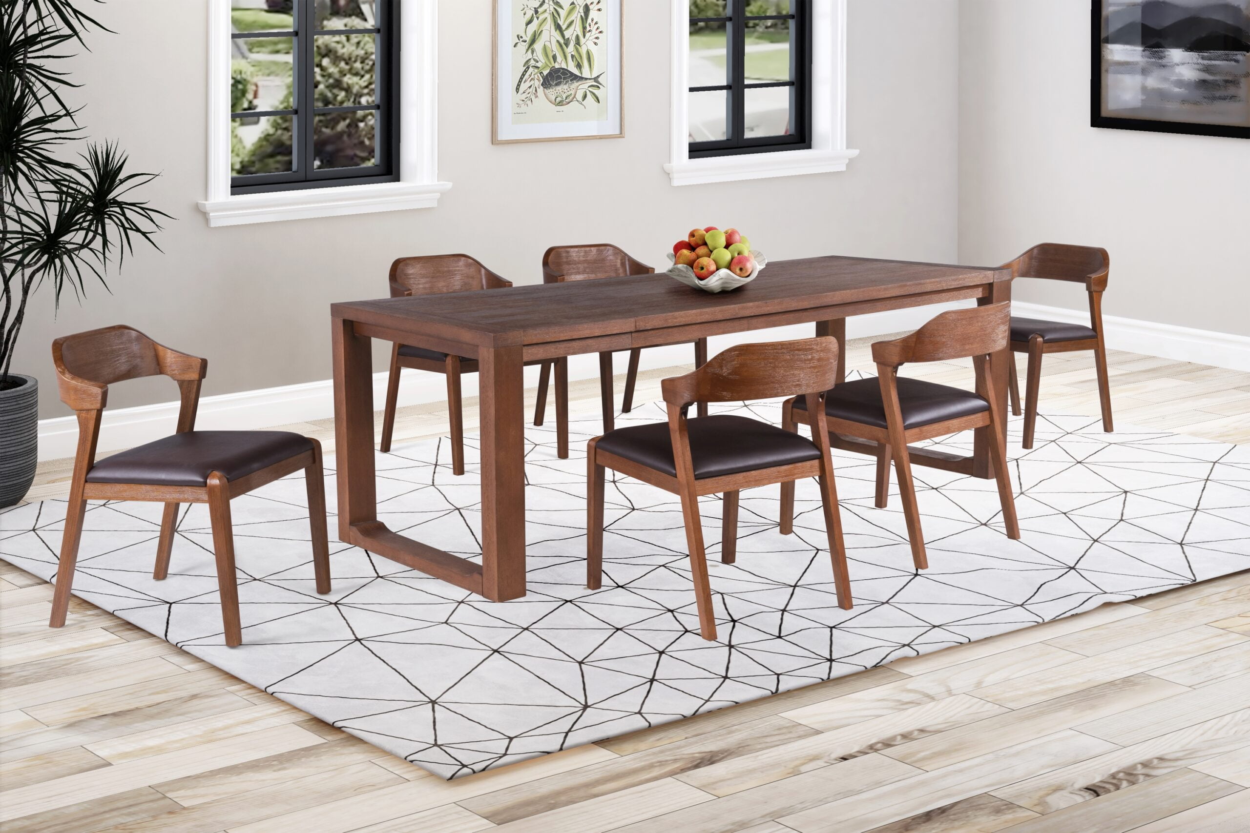 Boraam Rasmus 7pc Dining Set - Chestnut Wire-Brush Finish - Walmart.com