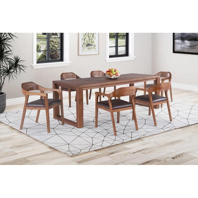 Boraam Rasmus 7pc Dining Set - Chestnut Wire-Brush Finish - Walmart.com