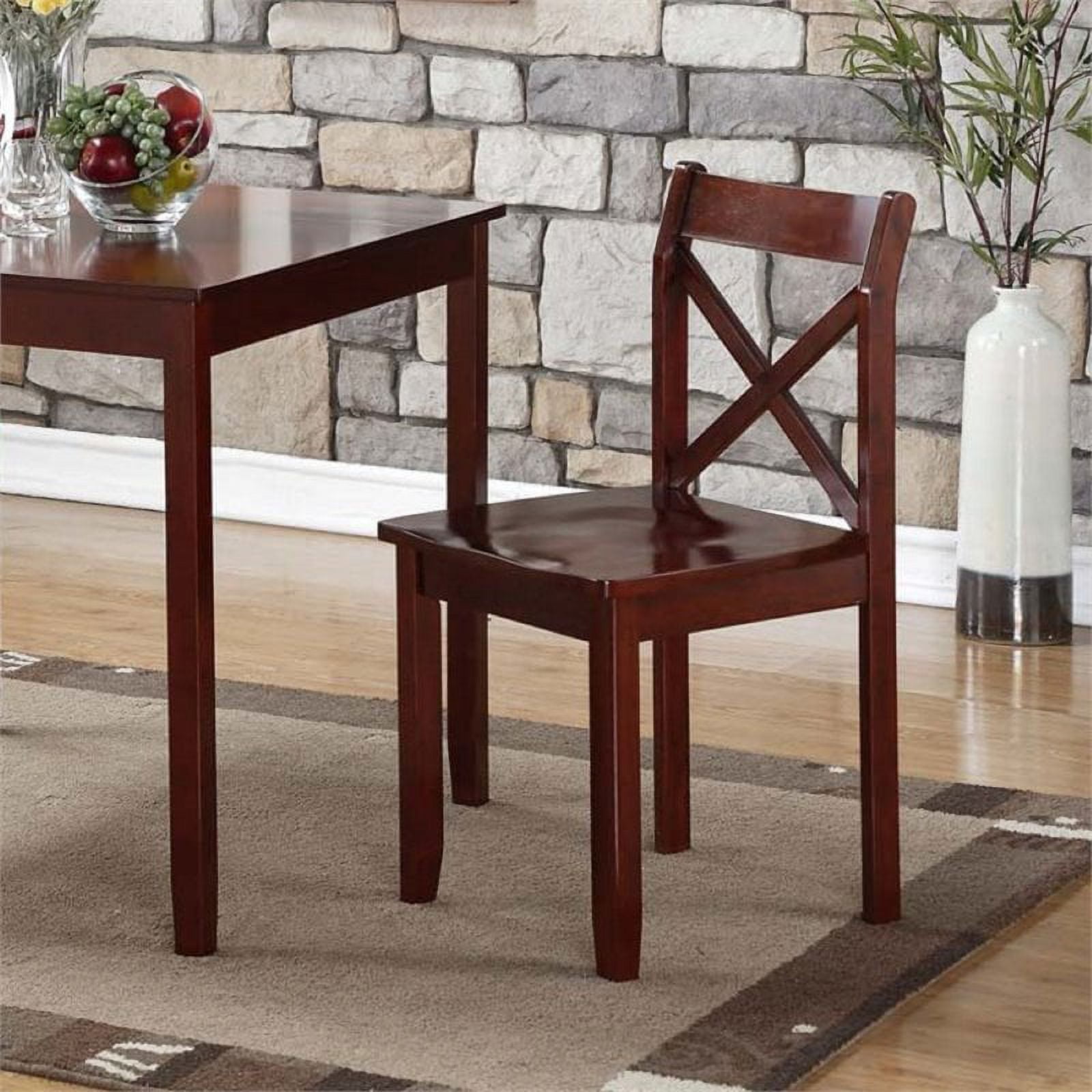 Boraam X-Style Back Jamie Dining Chair, Set of 2 Chairs,Cherry Wood ...