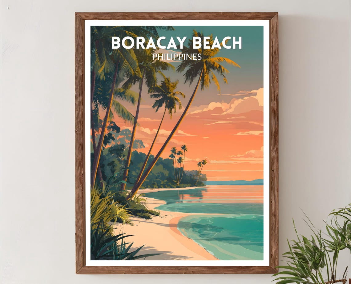 Boracay Philippines Sunset Beach Romantic Tropical Coastal Wall Art ...
