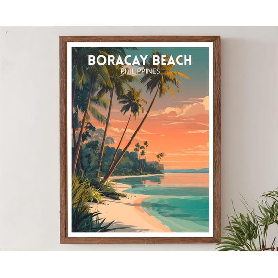 Boracay Philippines Sunset Beach Romantic Tropical Coastal Wall Art ...