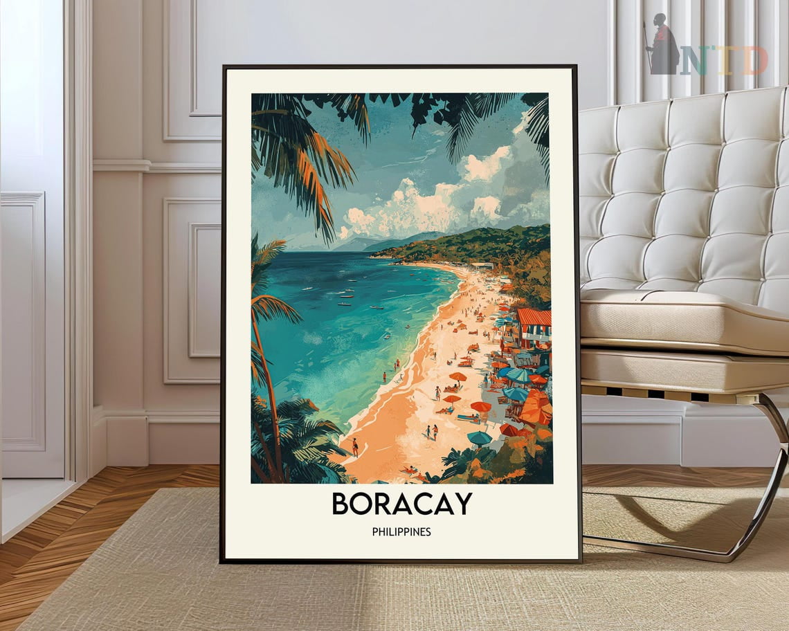 Boracay Poster, Boracay Travel Print, Tropical Decor, Botanicalfilipino ...