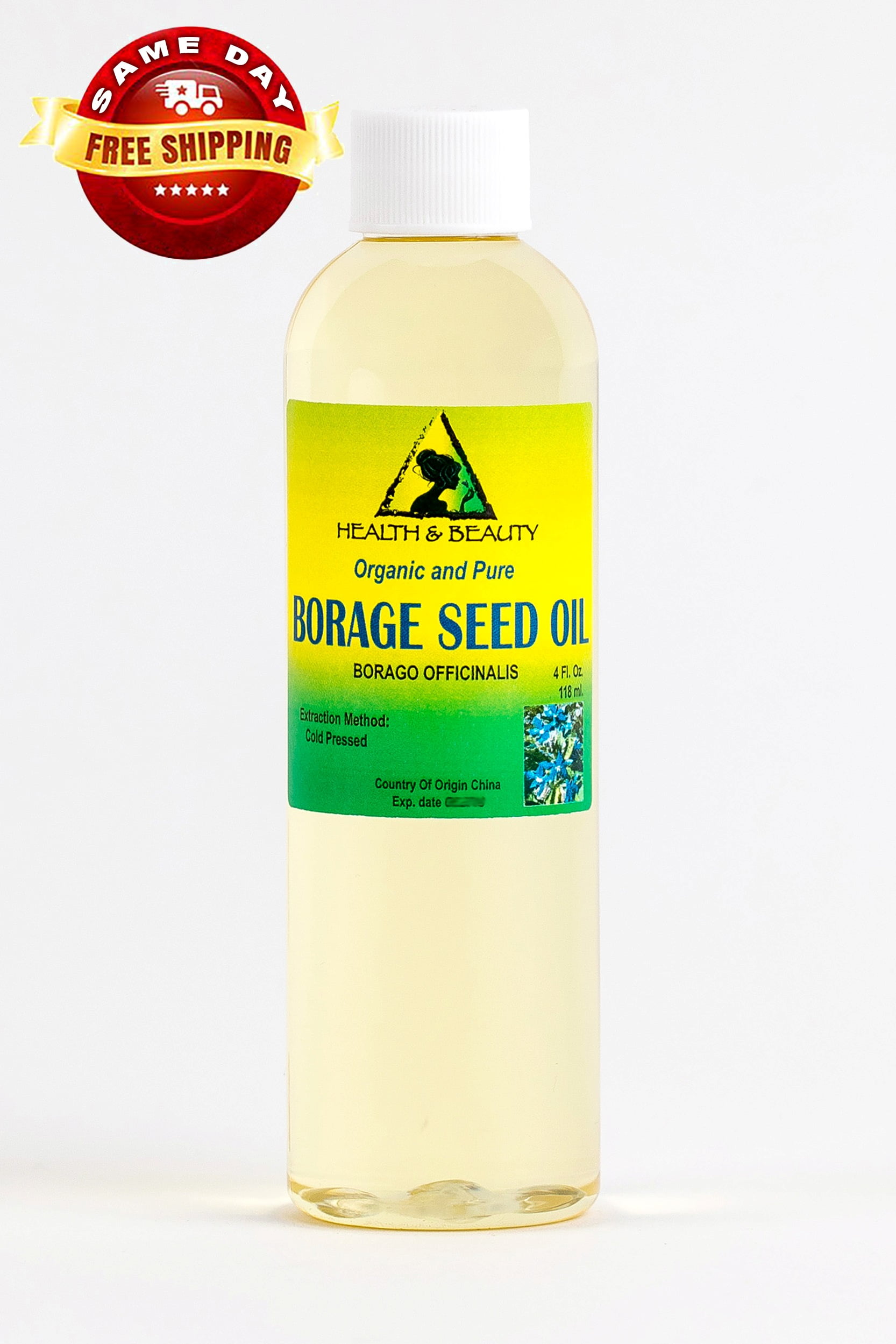 H&B Oils Center Co, Borage Seed Oil, GLA-20%, Cold Pressed, 100% Pure ...