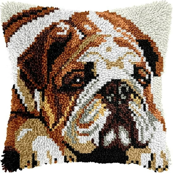Bordeaux Dog Latch Hook Pillow Kits Pillow Cover Pattern Printed Canvas ...