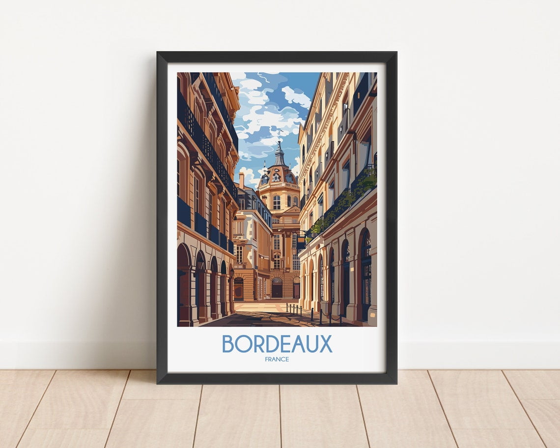 Bordeaux Poster France Scenic City Travel Wall Art Decor, Unframed ...