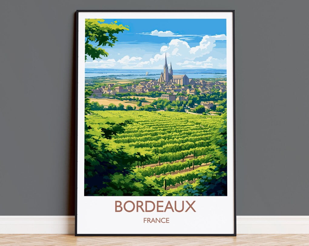 Bordeaux Poster, Travel Print Of Bordeaux, Wine Region, France, Europe ...