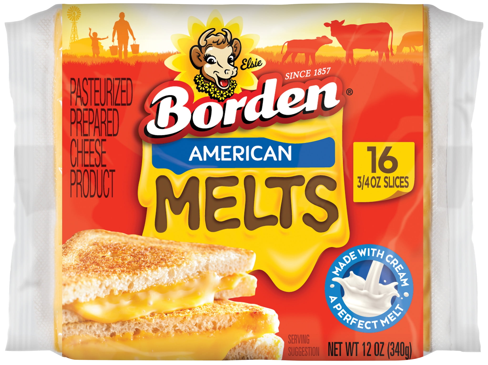 Borden American Melts Singles 16 Slices 12 oz - Walmart.com